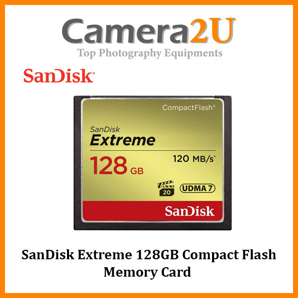 SanDisk Extreme 128GB Compact Flash CompactFlash CF Memory Card (120MB/S)